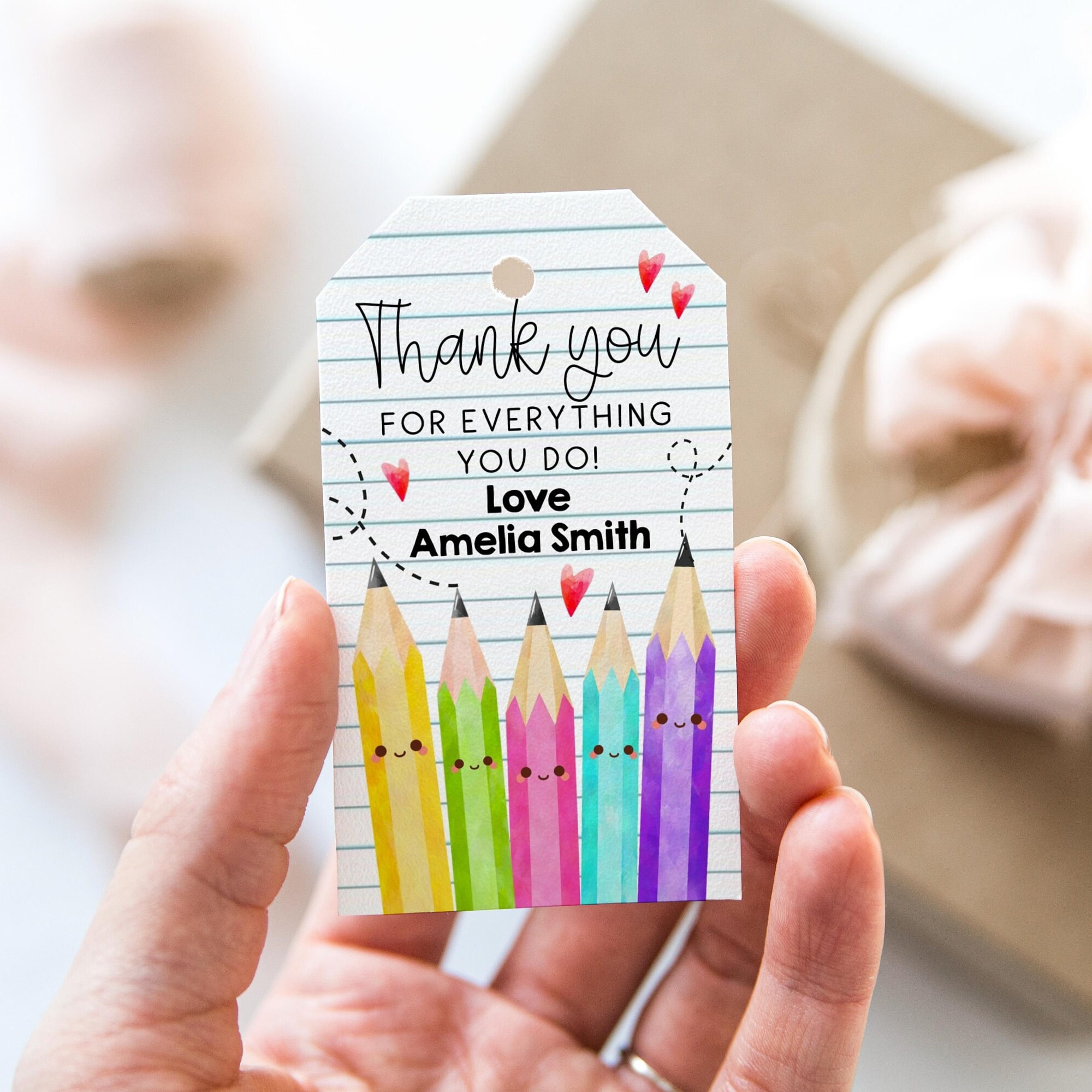 Teacher Appreciation Pencil Gift Tag Template, Printable You're A Sharp ...