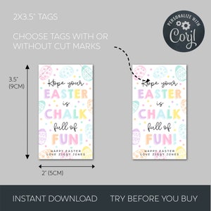 Easter Chalk Gift Tag Template, Printable Chalk Full of Fun Easter ...