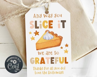 Editable Any Way You Slice It Pumpkin Pie Tag Thanksgiving - Etsy UK