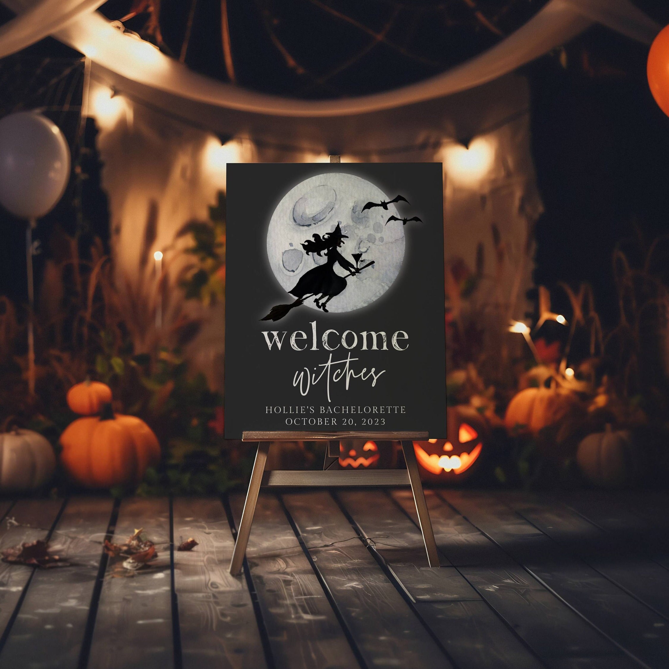 Halloween Bachelorette Welcome Sign Template, Printable Drink up ...