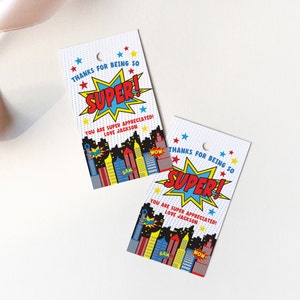 Superhero Teacher Appreciation Gift Tag Template, Printable Staff Nurse ...