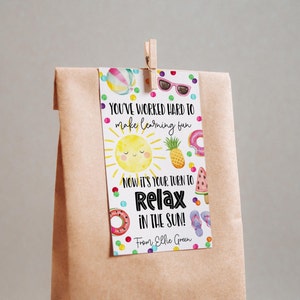 Summer Teacher Appreciation Gift Tag Template, Printable Your Turn to ...