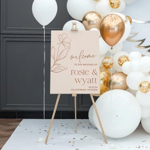 Beige Terracotta Wedding Welcome Sign Template, Printable Boho Desert ...