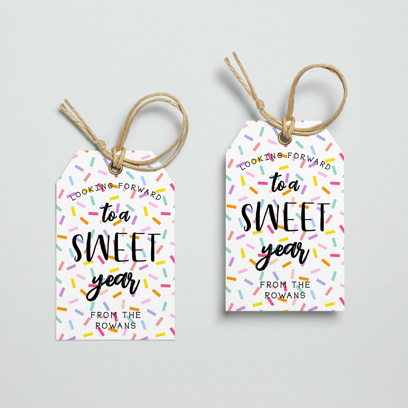 Sweet Year Gift Tag Template Printable Rainbow Sprinkles Back - Etsy Canada