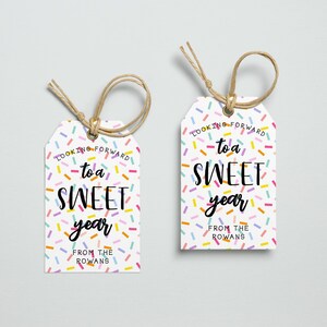 Sweet Year Gift Tag Template, Printable Rainbow Sprinkles Back to ...