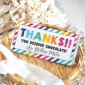 Teacher Appreciation Chocolate Bar Wrapper Template, Printable You ...