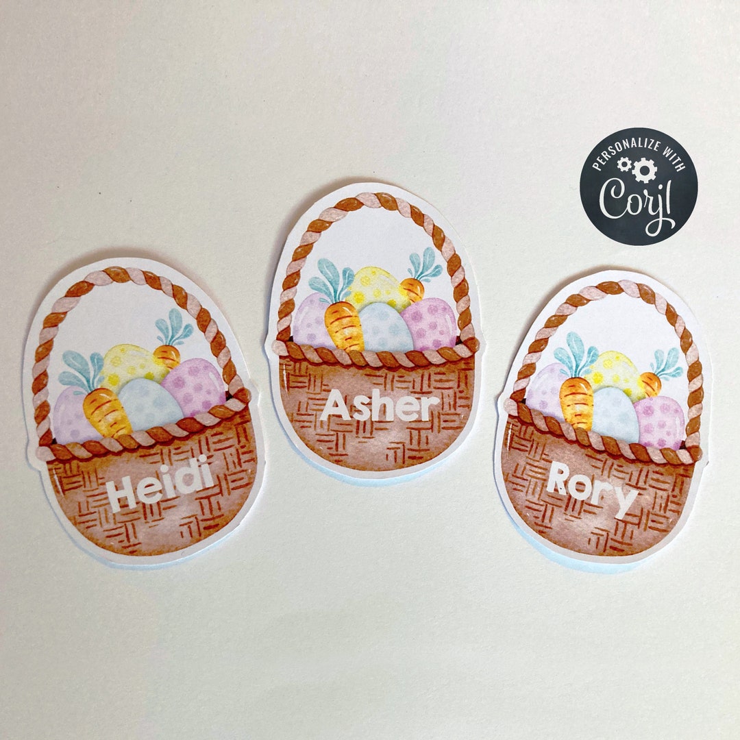 Easter Basket Gift Tag Template, Printable Personalized Easter Favor ...