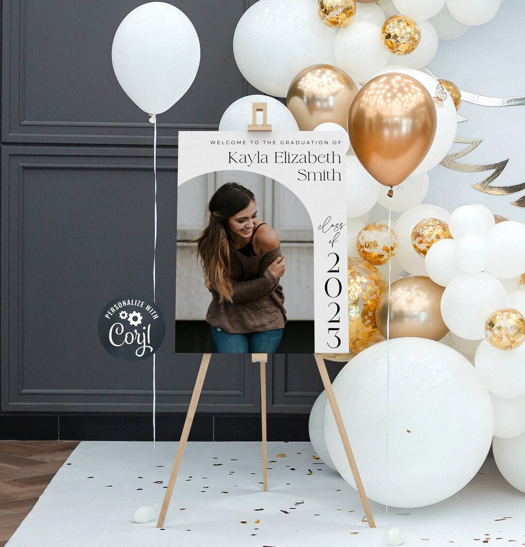 Arch Photo Graduation Welcome Sign Template Printable Modern - Etsy