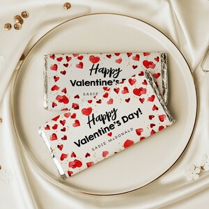 Valentine's Day Chocolate Bar Wrapper Template, Printable Hearts Candy ...