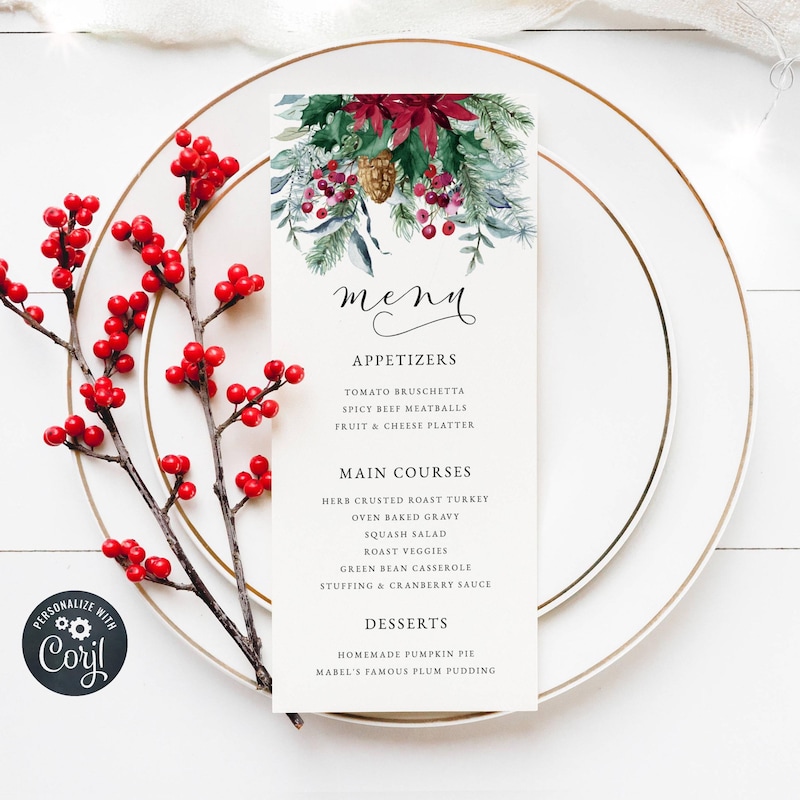 Christmas Menu - Etsy