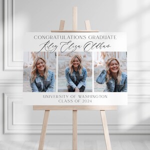 Graduation Welcome Sign Template, Printable Minimalist Photos Graduate ...