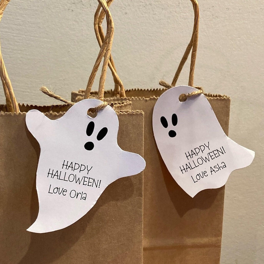 Halloween Ghost Gift Tag Template, Printable Spooky Cute Ghoul Favor ...