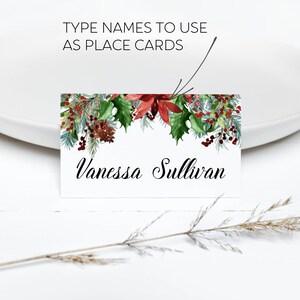 Editable Christmas Buffet Label Template, Printable Holiday Party Food ...