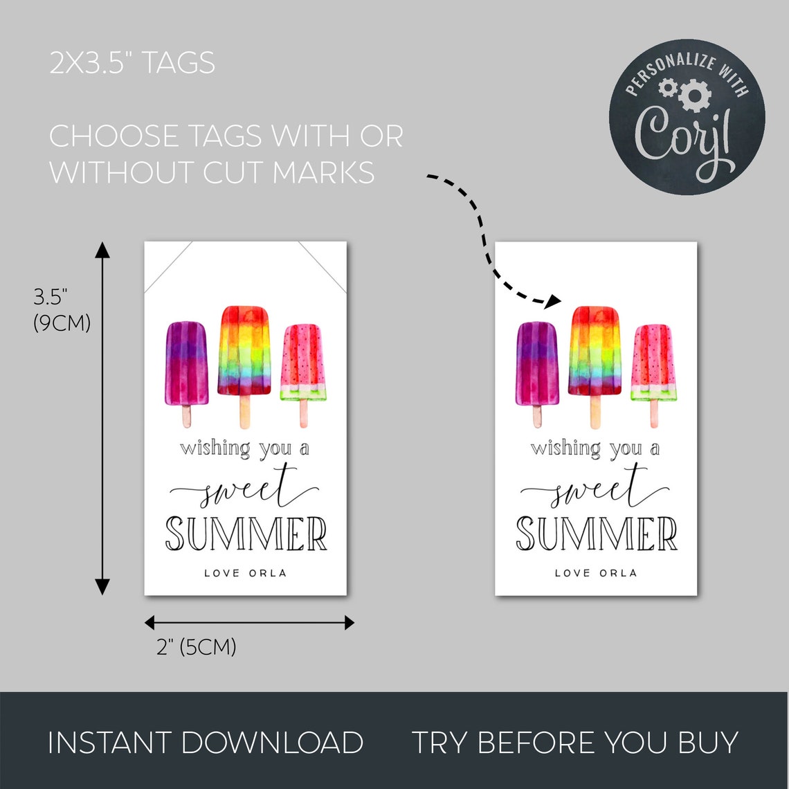 Have A Sweet Summer Gift Tag Template Printable End of School | Etsy