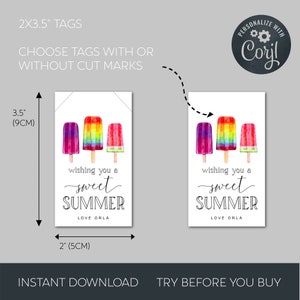 Have A Sweet Summer Gift Tag Template, Printable End of School Favor ...