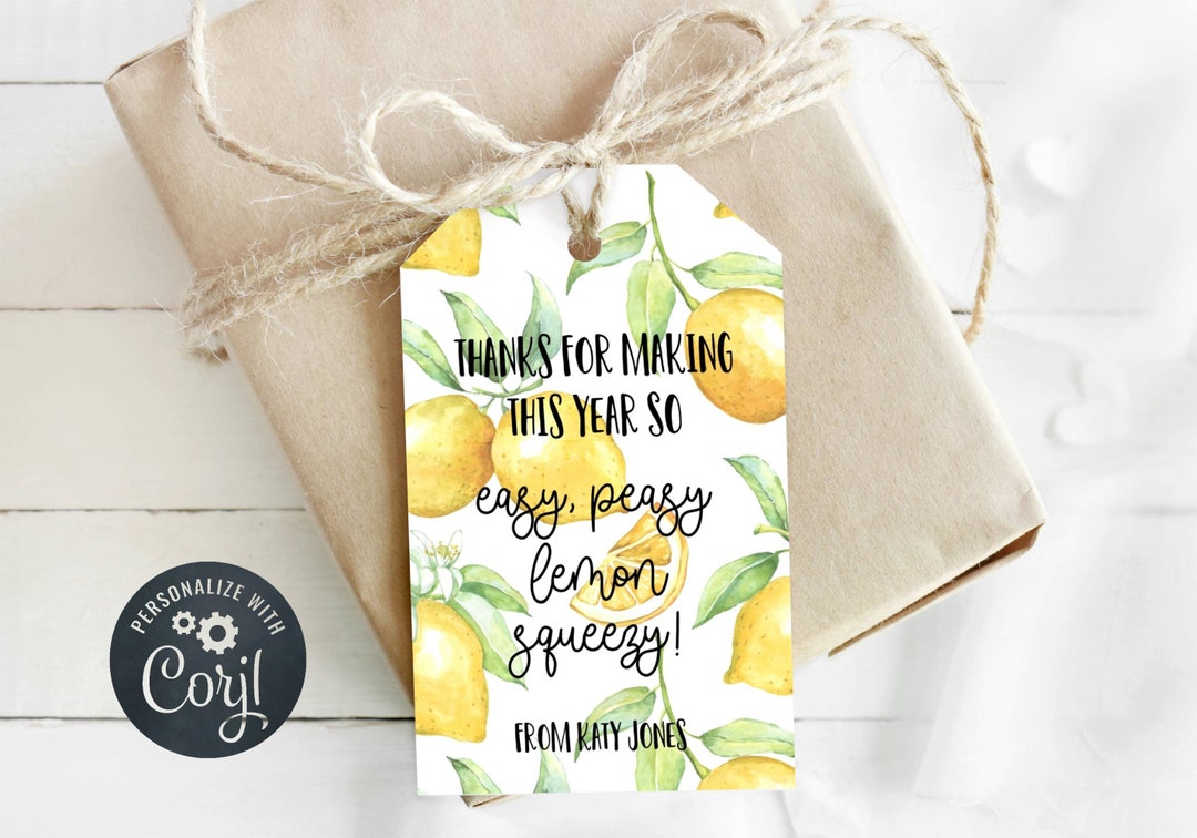 Printable Lemons Teacher Appreciation Tag Template End of - Etsy