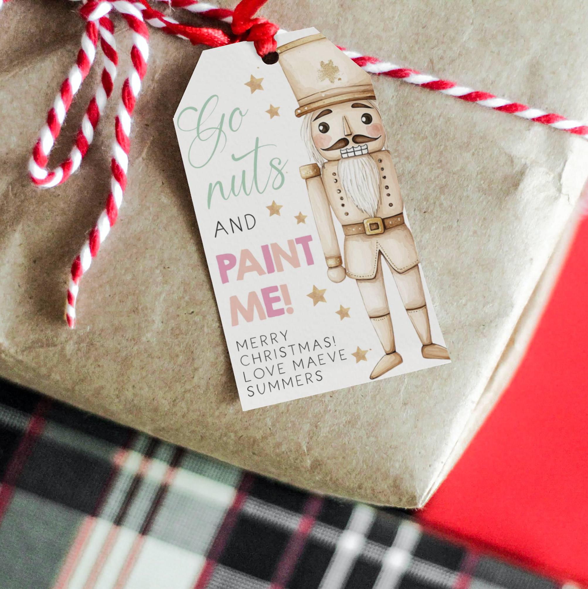 Nutcracker Christmas Gift Tag Template, Printable Paint Me Holiday ...