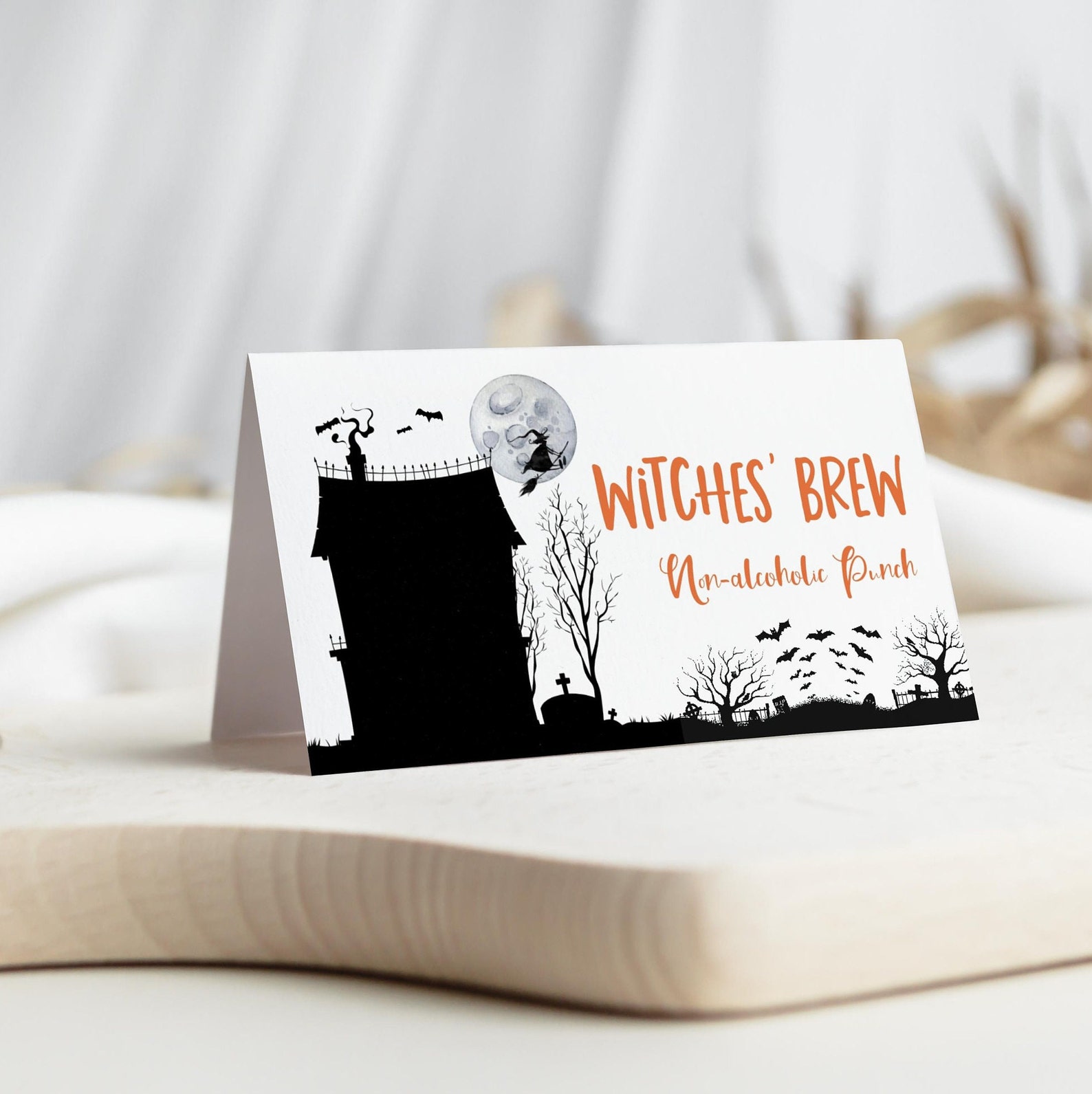 Halloween Food Label Template Printable Haunted House Buffet - Etsy