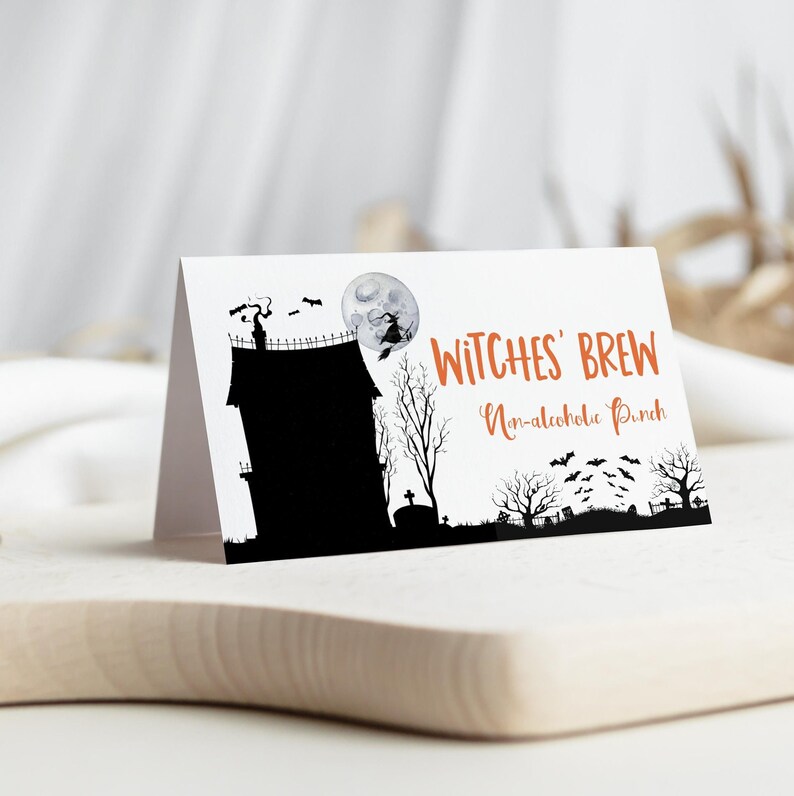 Halloween Food Label Template Printable Haunted House Buffet - Etsy