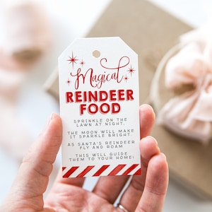 Printable Magical Reindeer Food Tag Template, Editable Christmas Eve ...