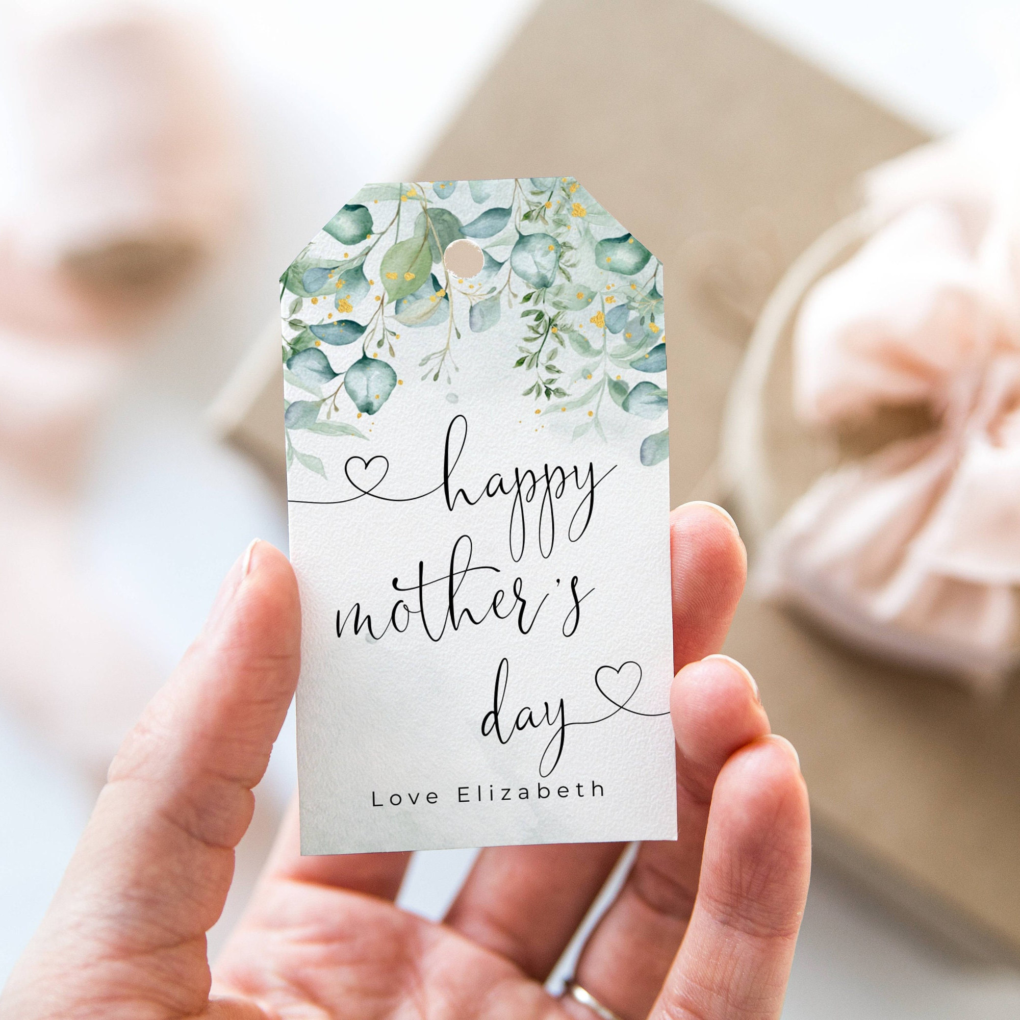 Mother's Day Gift Tag Template, Printable Favor Tag for Mom, Editable ...