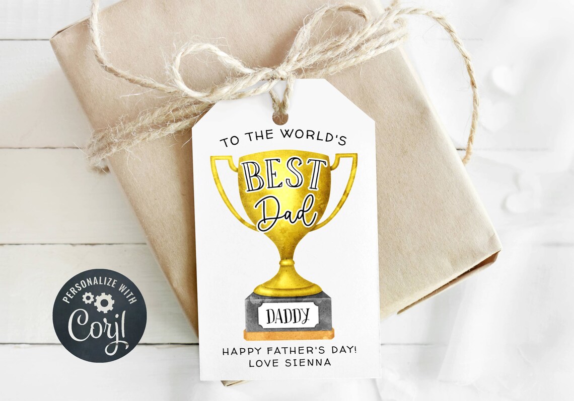 World's Best Dad Trophy Gift Tag Template Printable - Etsy Canada