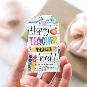 Teacher Appreciation Week Gift Tag Template, Printable Favor Tags From ...