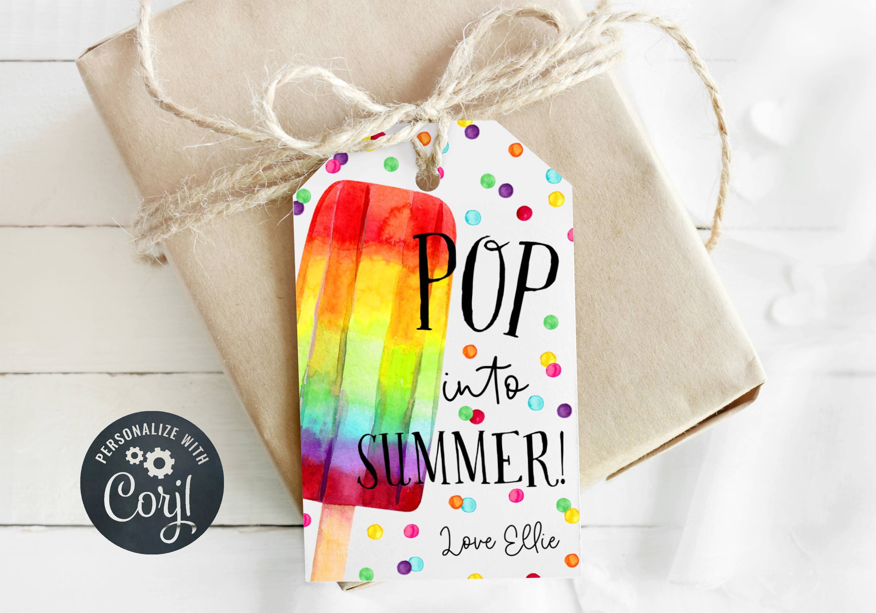 Summer Popsicle Gift Tag Template Printable Pop Into Summer | Etsy