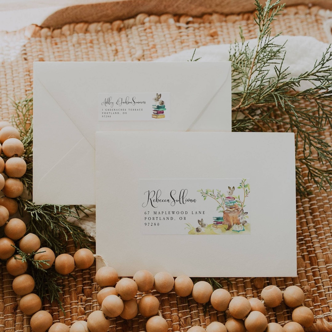 Printable Storybook Baby Shower Address Label Template, Book Themed ...