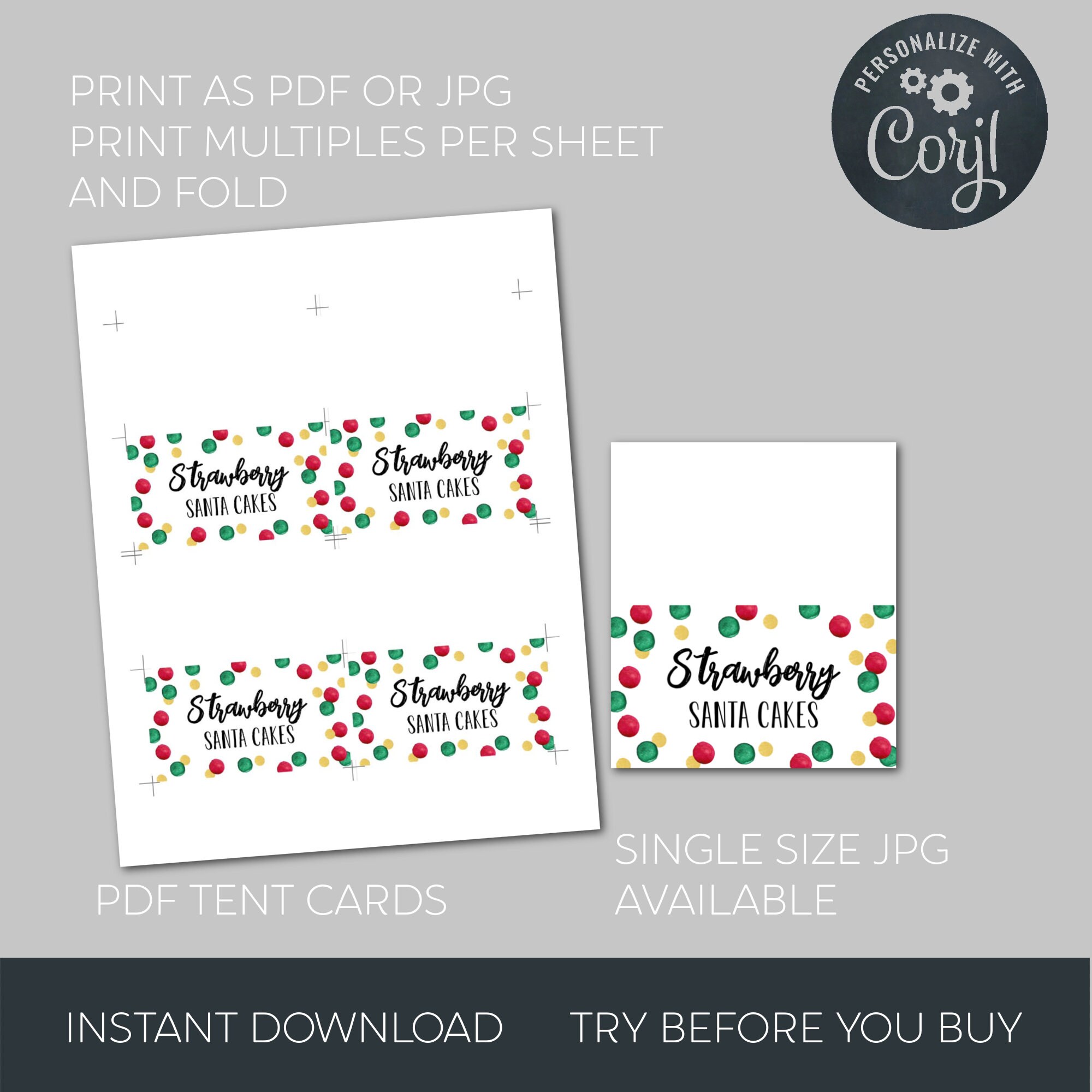 Editable Christmas Buffet Label Template Printable Holiday | Etsy