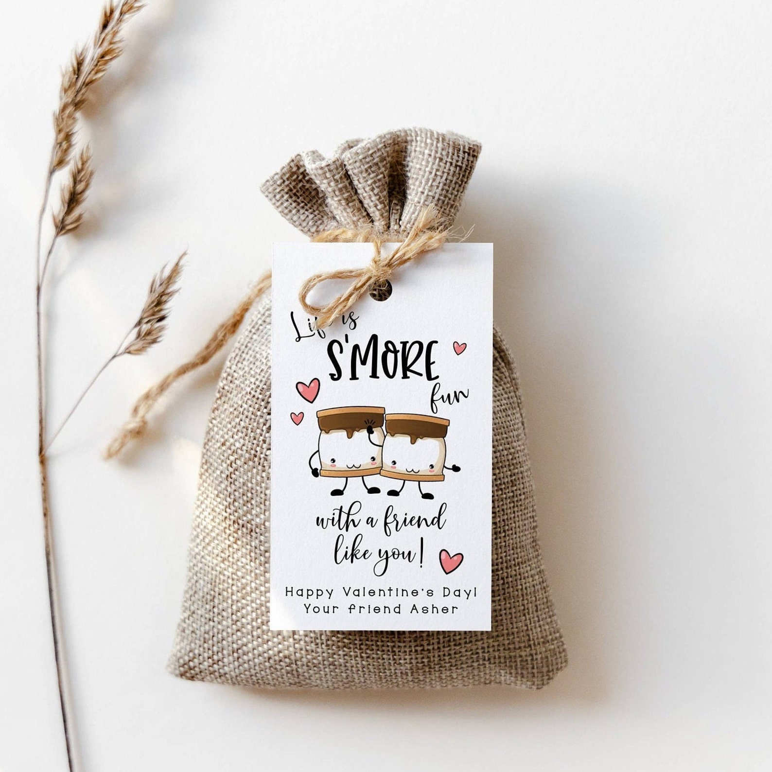 Printable S'mores Valentine's Day Gift Tags, Life is More Fun With A ...