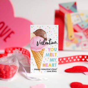 Ice Cream Valentine's Day Gift Tag Template, Printable You Melt My ...