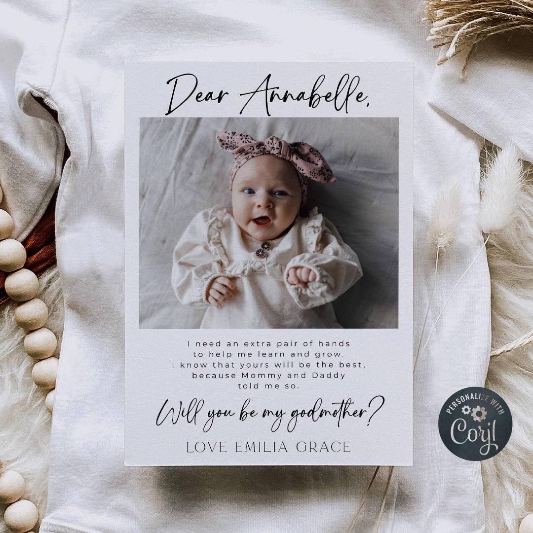 Will You Be My Godmother Proposal Card Template, Printable Photo ...