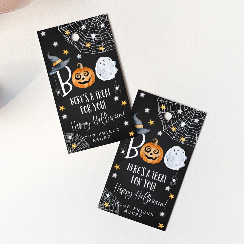 Editable Halloween Favor Tag Template Printable Boo Gift - Etsy