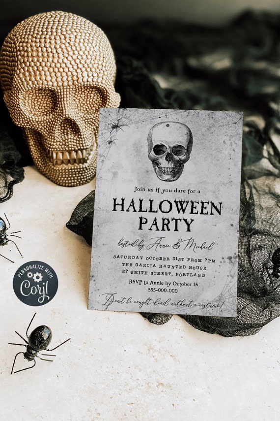 Skull Invitation Templates Unique Halloween Invitation Free