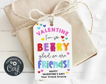 Valentine's Day Bubbles Gift Tag Template Printable - Etsy