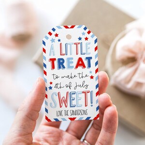 Editable A Little Treat to Make the 4th of July Sweet Gift Tag Template ...