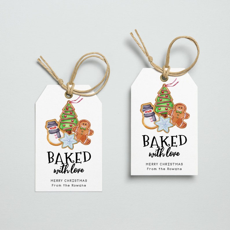 Baked With Love Editable Tag Template Christmas Favor Tag - Etsy