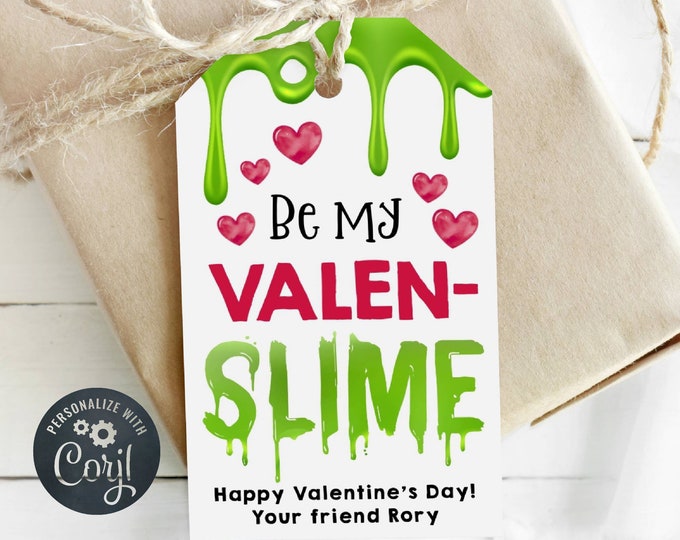 Editable Slime Valentine's Day Printable Tag Non Food Valentine Class ...