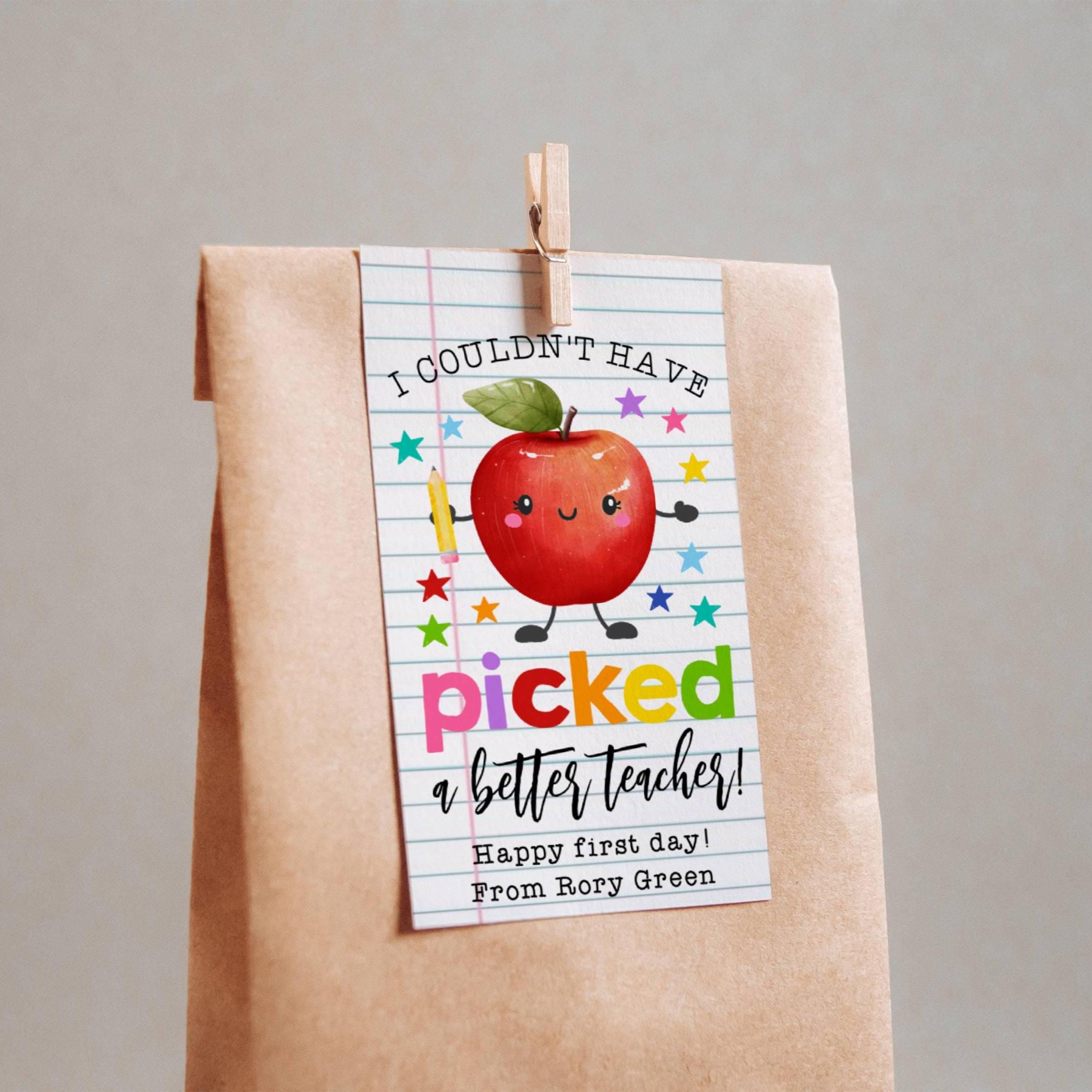 Back to School Apple Gift Tag Template, Printable Couldn't Have Picked ...