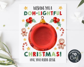 Christmas Play Doh Card Template, Printable Wishing You A Doh-lightful ...
