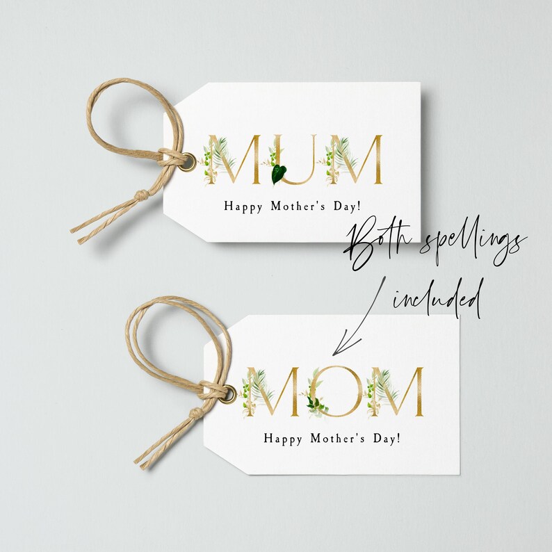 Printable Mother's Day Letters Tag Template Mom Tag Mum - Etsy