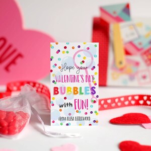 Valentine's Day Bubbles Gift Tag Template, Printable Bubbles With Fun ...