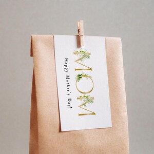 Printable Mother's Day Letters Tag Template, Mom Tag, Mum Tag, Gold ...