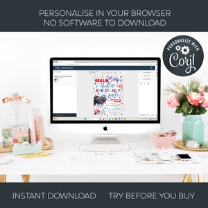 Grillin & Chillin 4th of July BBQ Invitation Template, Printable July ...