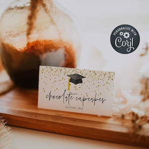 Graduation Party Food Label Template Printable Buffet Tent - Etsy