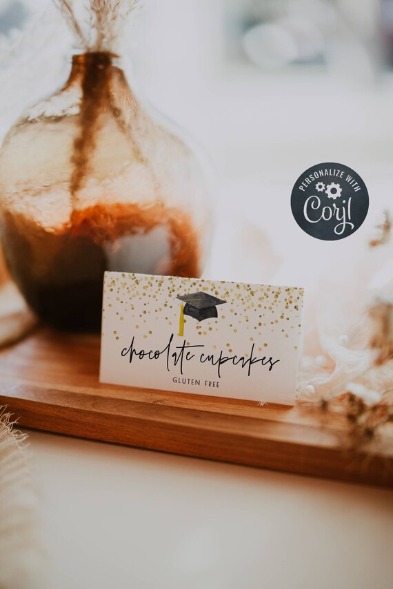 Graduation Party Food Label Template Printable Buffet Tent - Etsy Australia