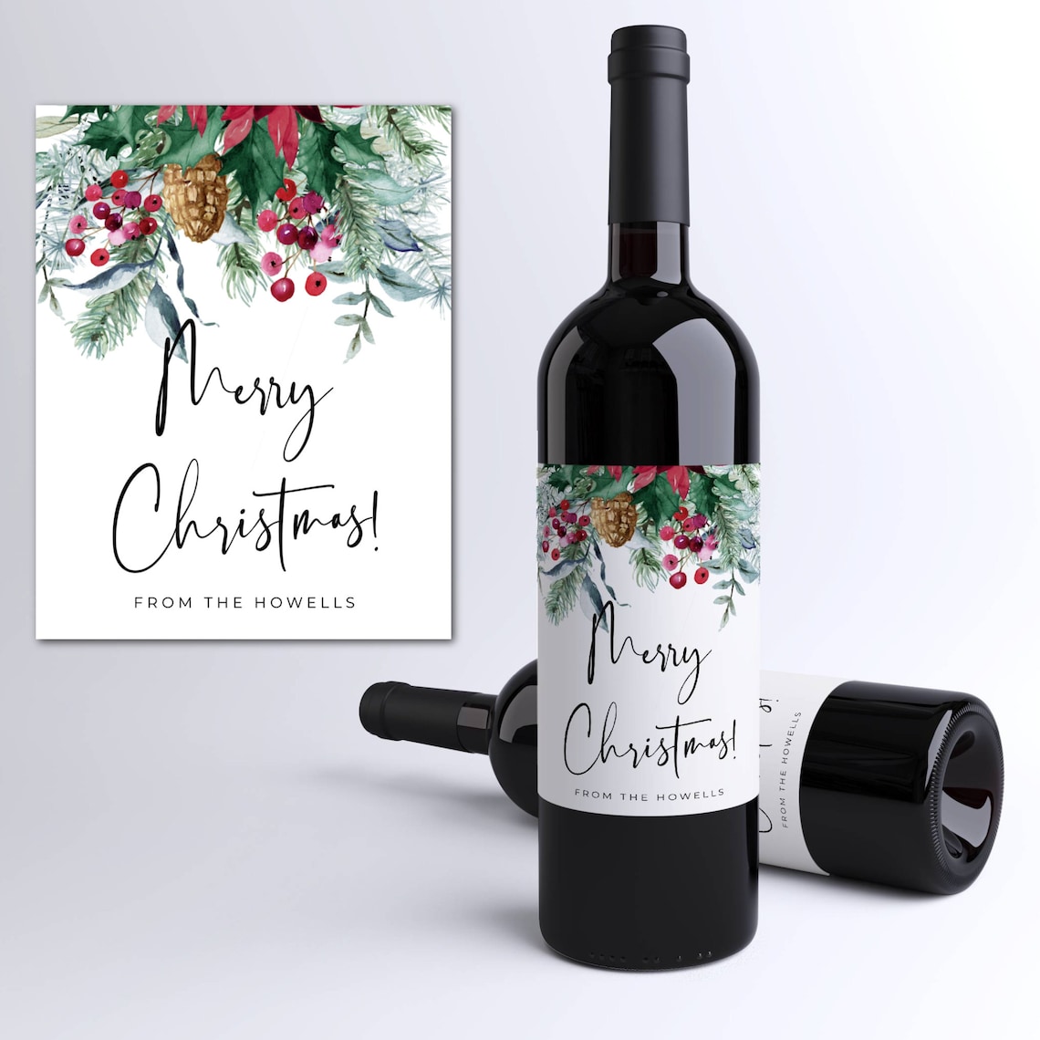 Editable Christmas Wine Bottle Label Template Printable - Etsy UK