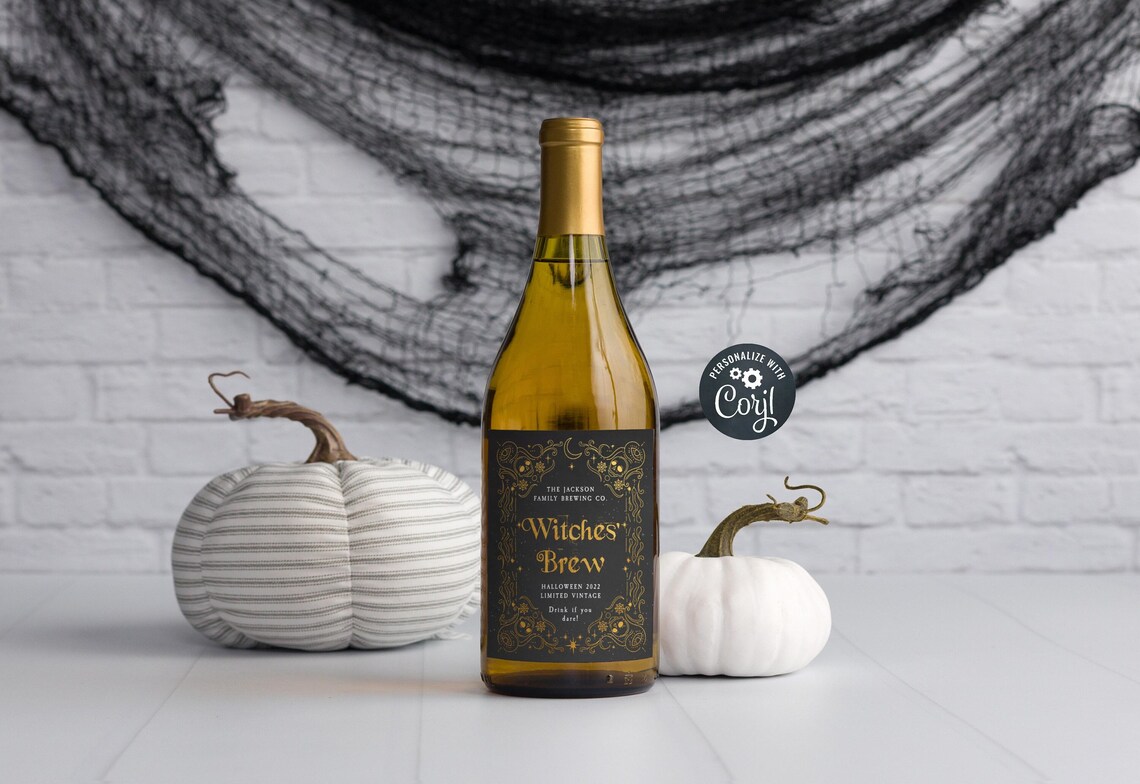 Witches' Brew Wine Bottle Label Template Printable - Etsy