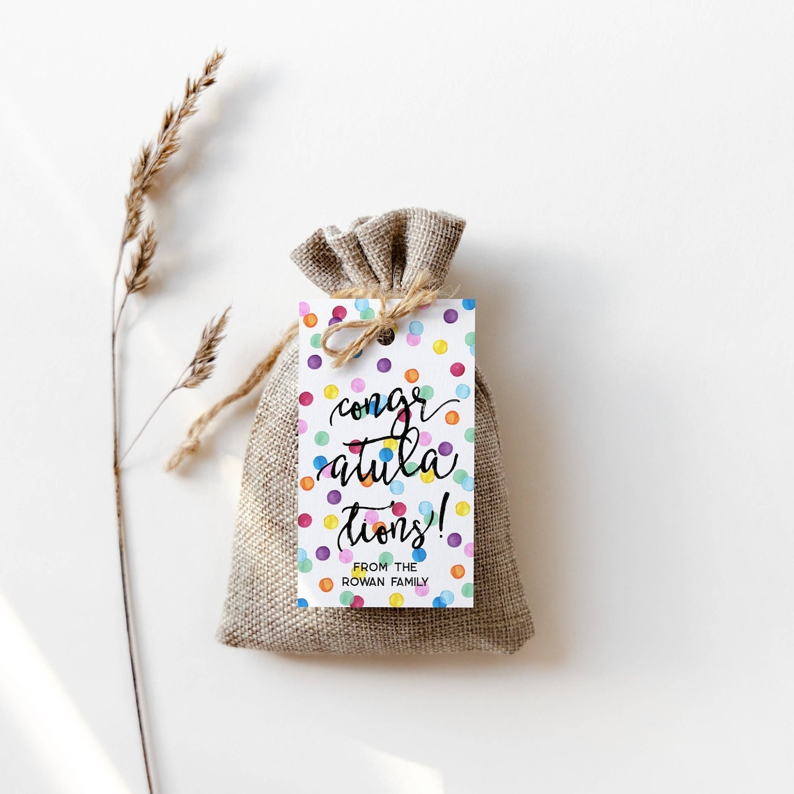 Printable Congratulations Gift Tag Template Editable - Etsy